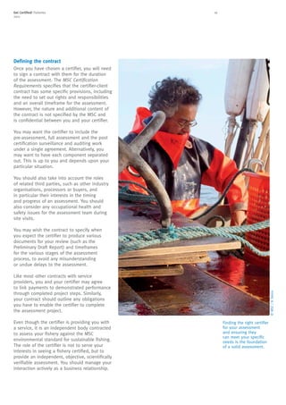 A practical guide to the MSC's fishery certification process | PDF