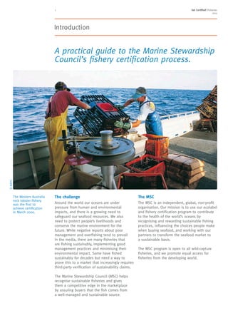A practical guide to the MSC's fishery certification process | PDF