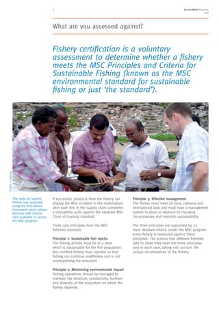 A practical guide to the MSC's fishery certification process | PDF