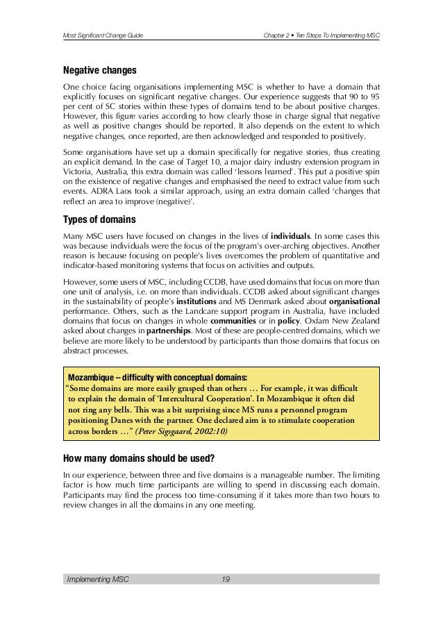 Most Significant Change Guide