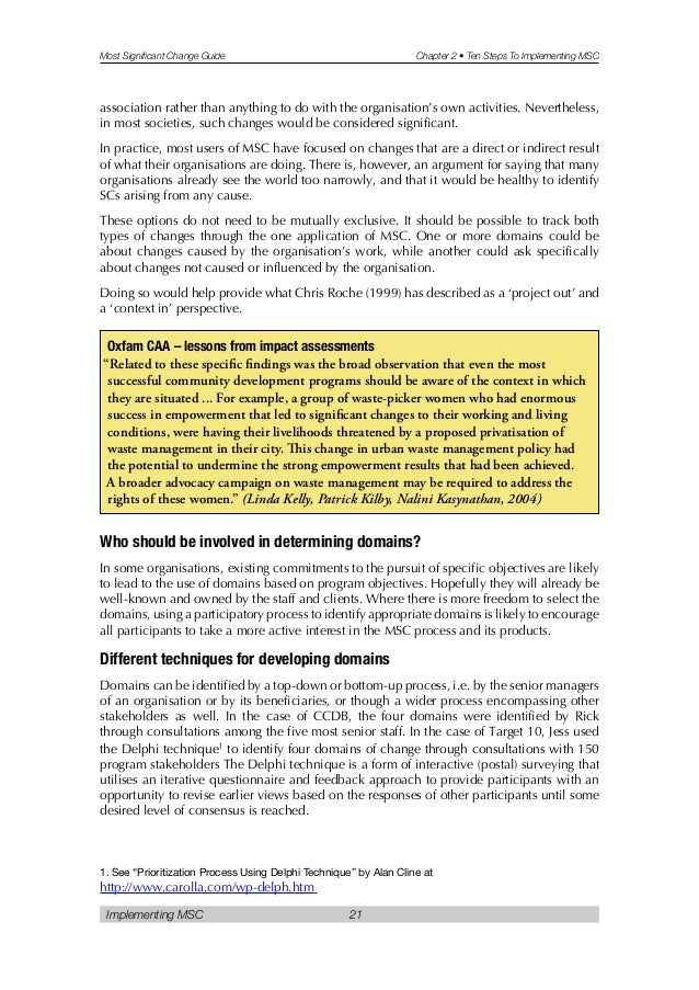 Most Significant Change Guide