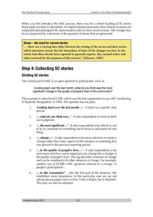 Most Significant Change Guide