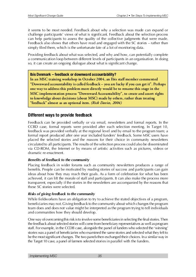 Most Significant Change Guide