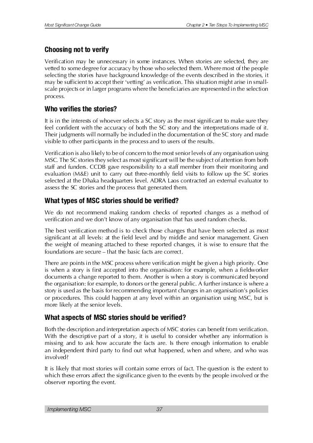 Most Significant Change Guide