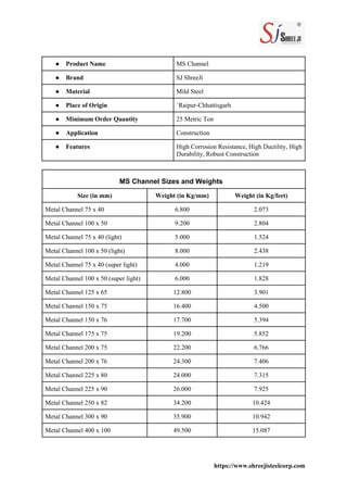 Ms channel at best price in india | PDF