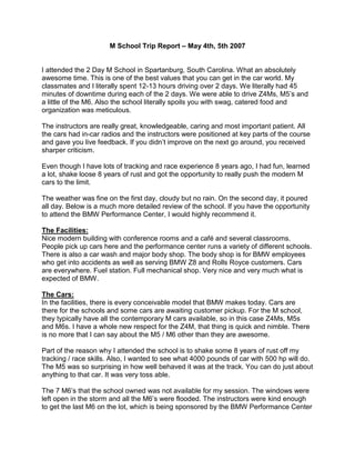 M school trip report | DOCX