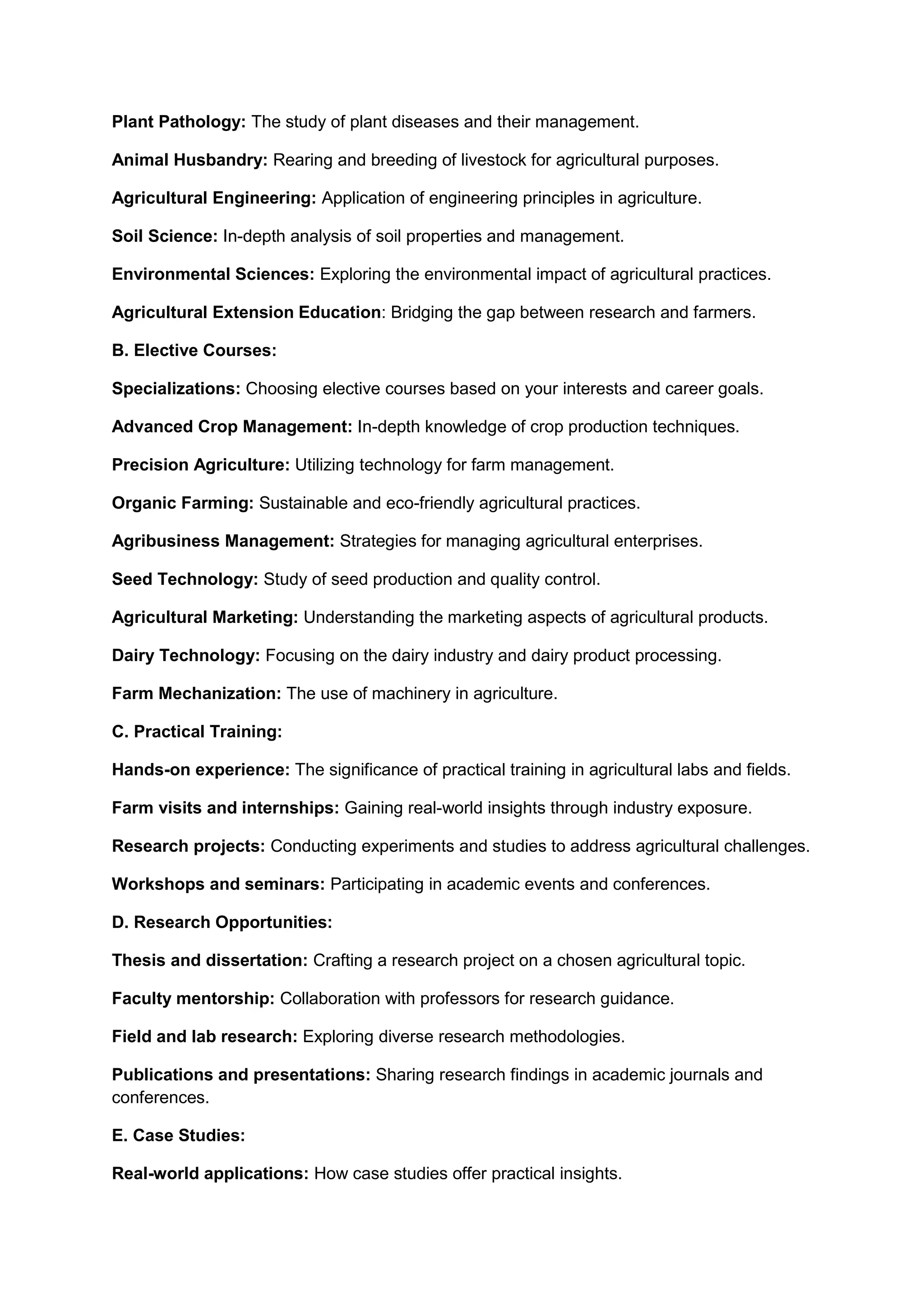 MSc in Agriculture | PDF