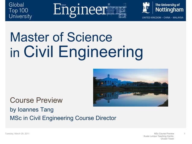 Master of Science in Civil Engineering Course Preview | PPT | Free Download