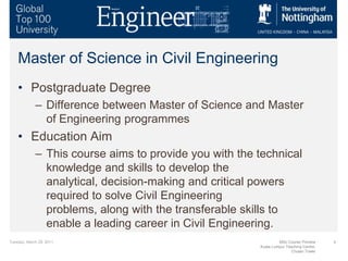 Master of Science in Civil Engineering Course Preview | PPTX