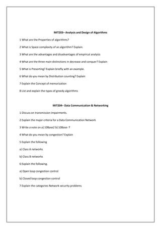 SMU MSC IT FALL/ SUMMER - 2013 SOLVED ASSIGNMENTS | PDF