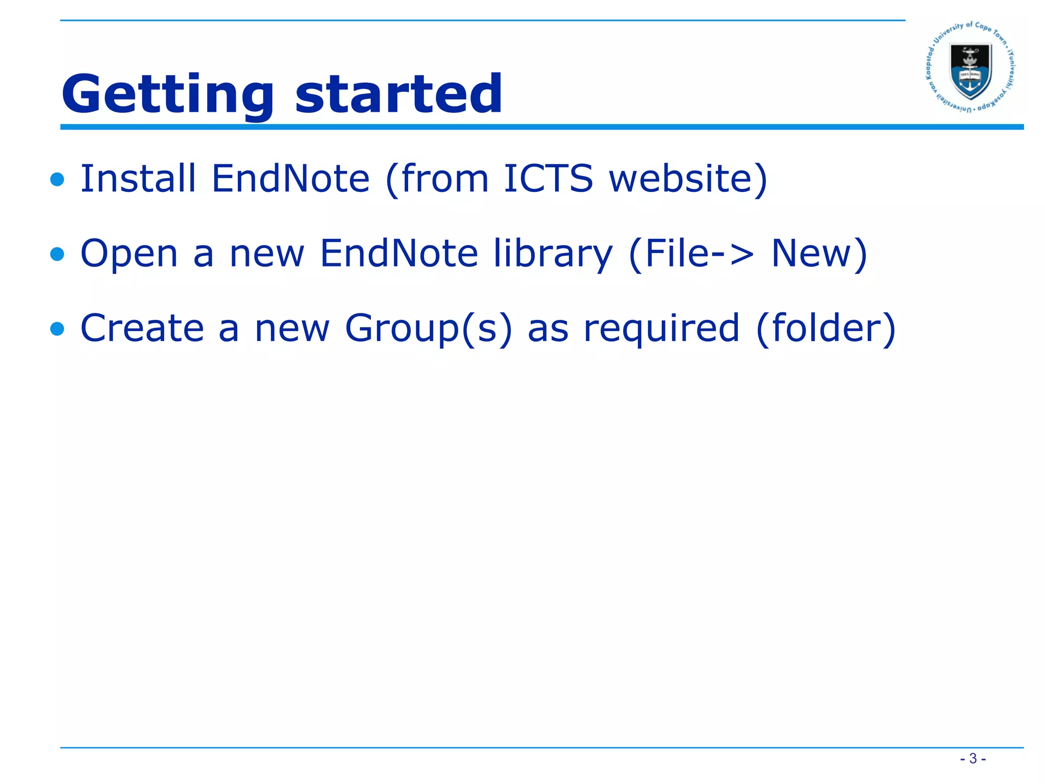 EndNote Reference Manager Introduction | PDF