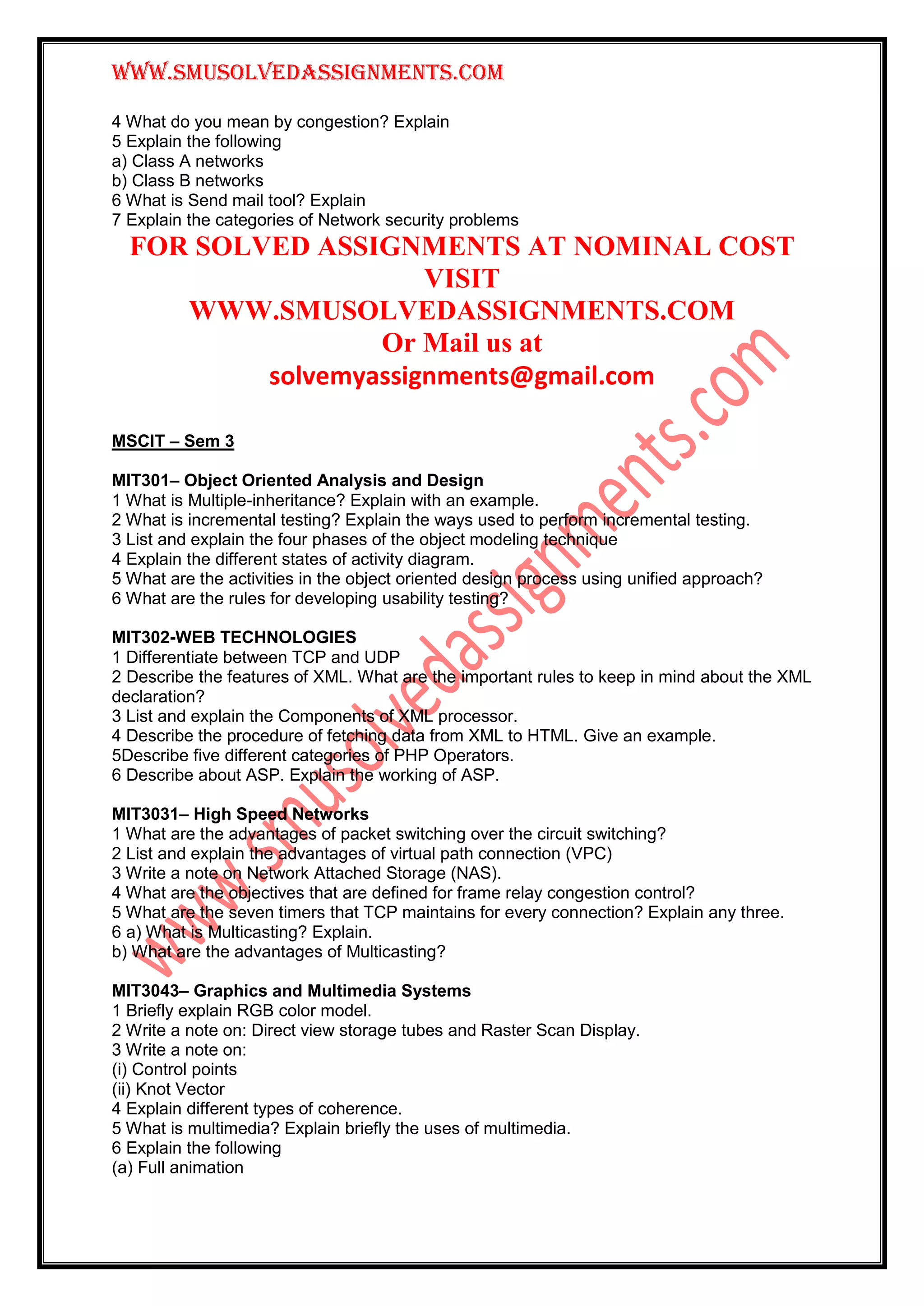 Mscit spring assignments | PDF