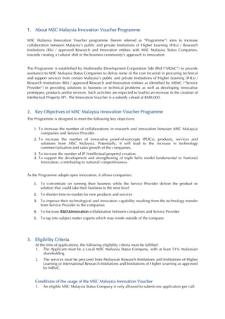 MSC Malaysia Innovation Voucher Handbook v1.4 | PDF