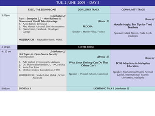 MSC Malaysia Open Source 2009 Schedule | PPT