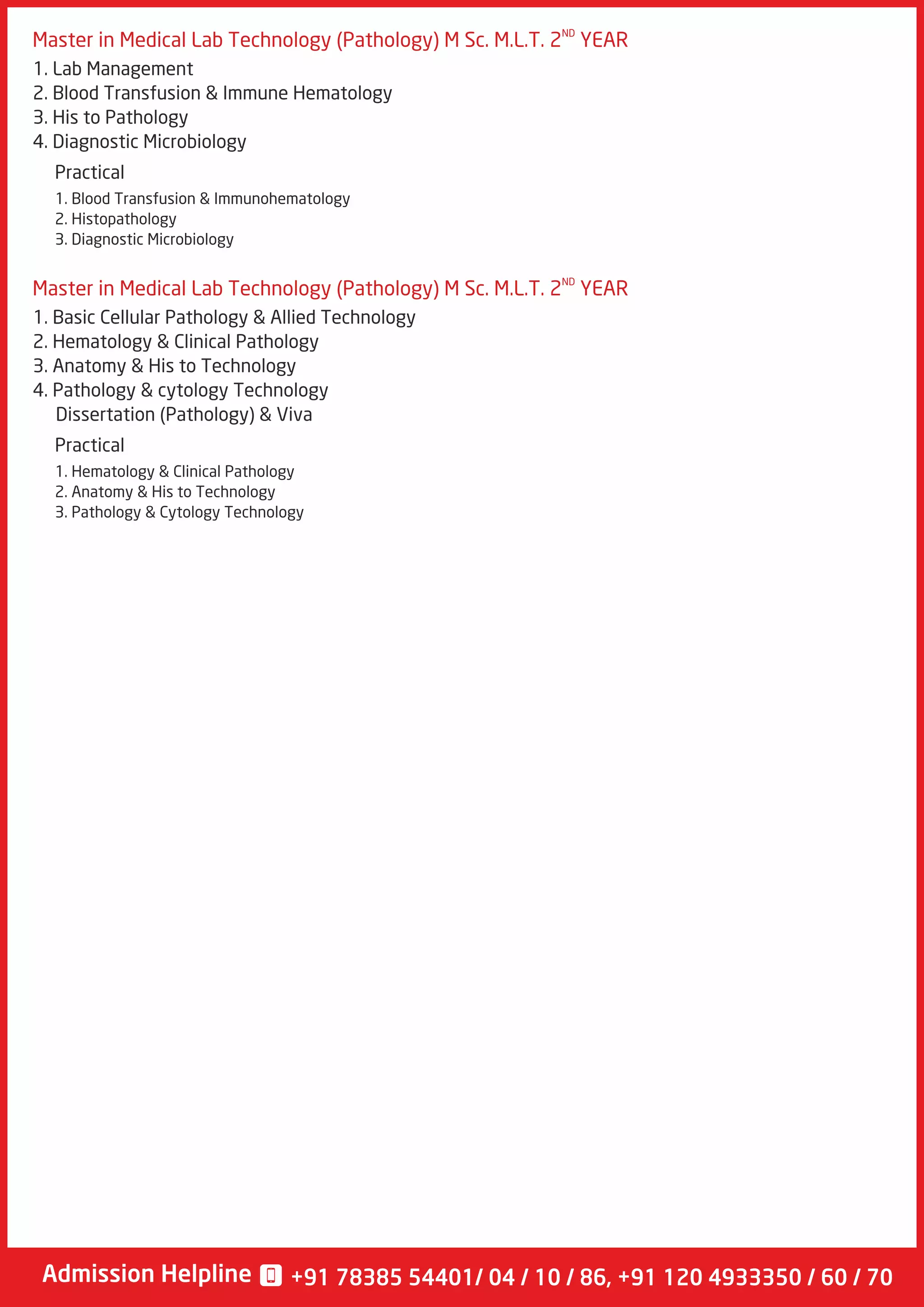 M sc medical lab technology | PDF