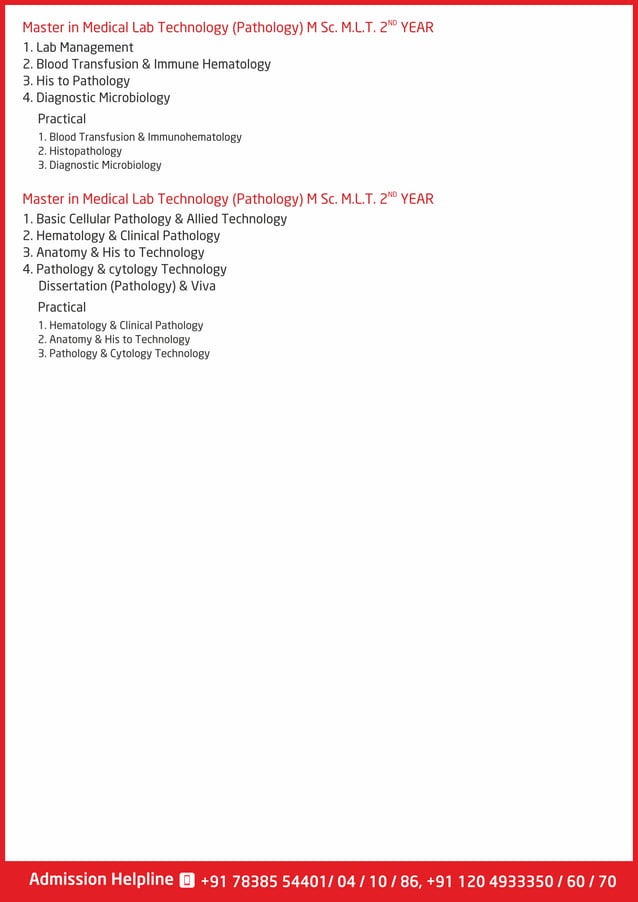 M sc medical lab technology | PDF | Postgraduate Education | College ...