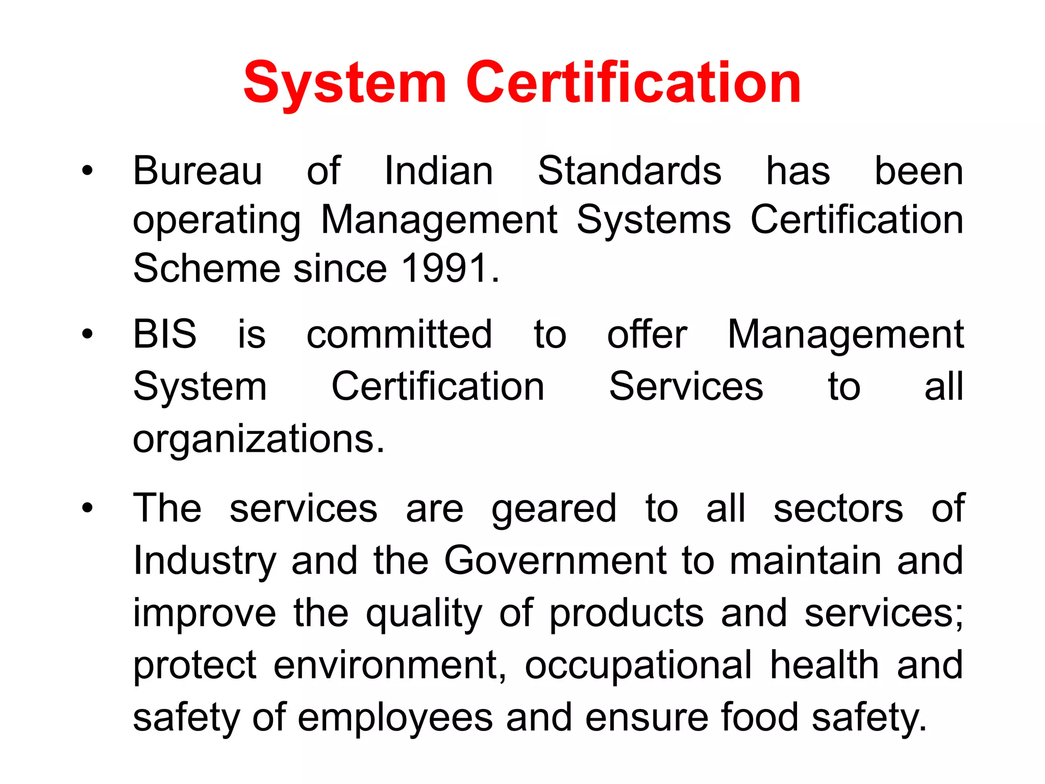 Management Systems Certification Scheme | PPT