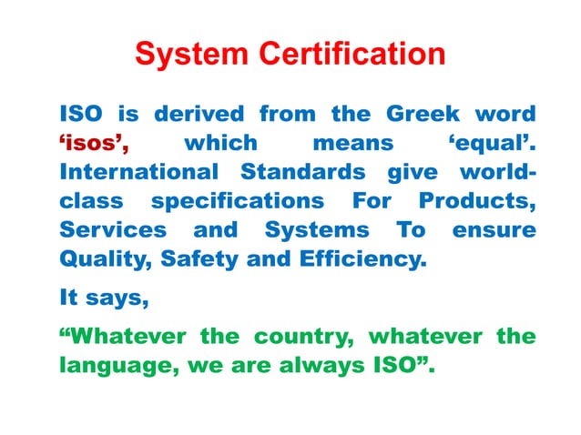 Management Systems Certification Scheme | PPT