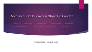 Microsoft COCO: Common Objects in Context | PPTX