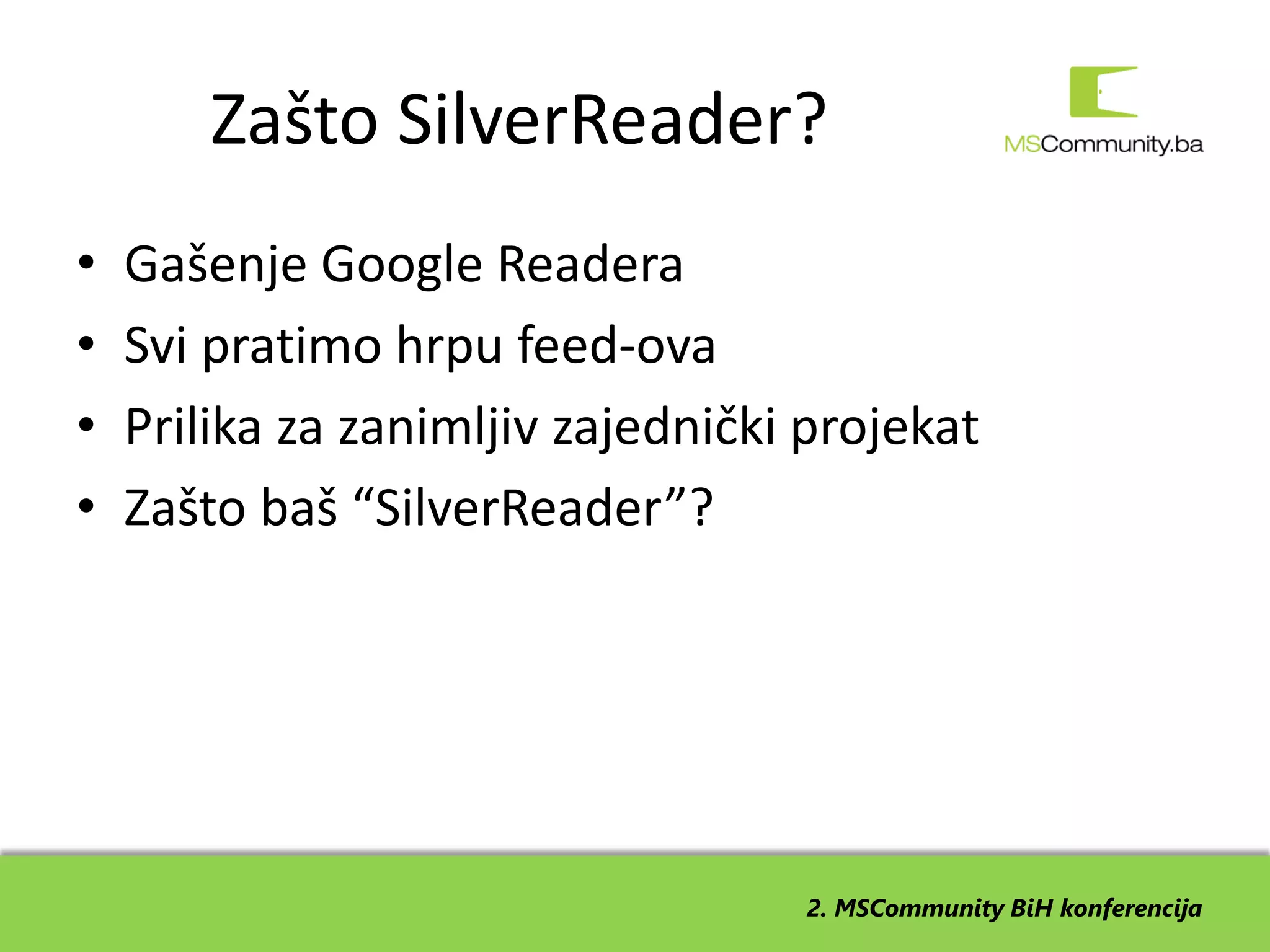 MsCommunity2013- Single page application case study - Silverreader | PPT