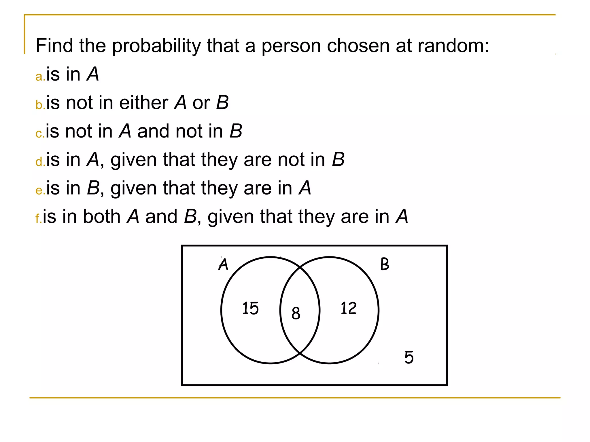Math Studies conditional probability | PPT