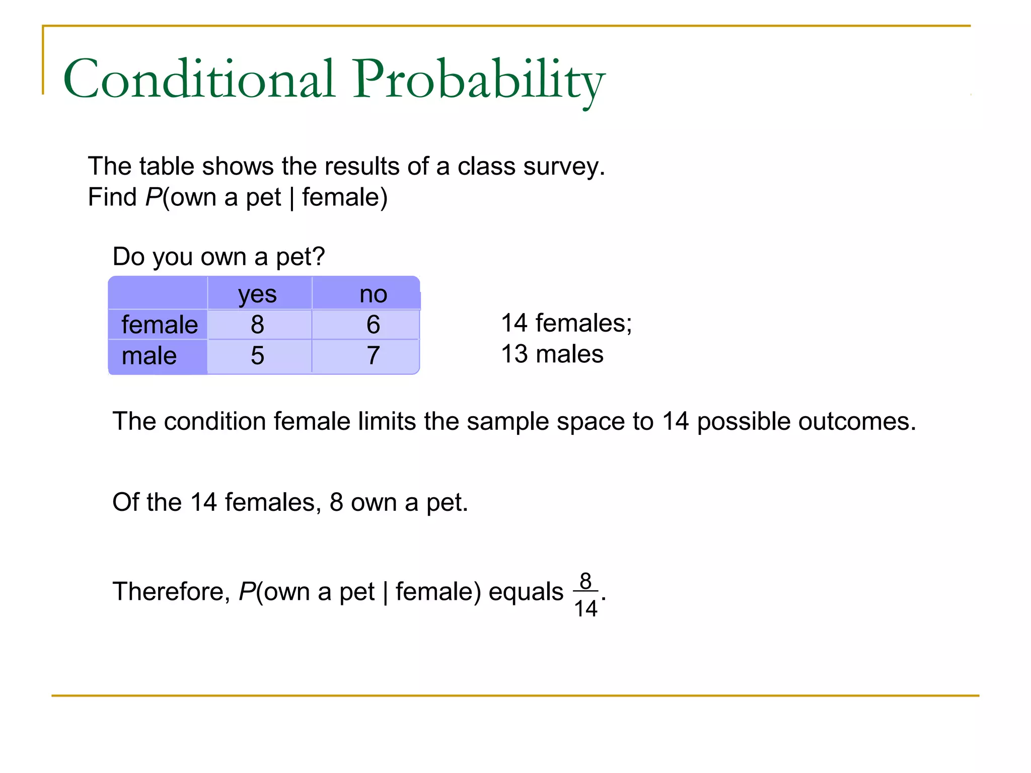 Math Studies conditional probability | PPT | Artificial Intelligence | Technology & Computing