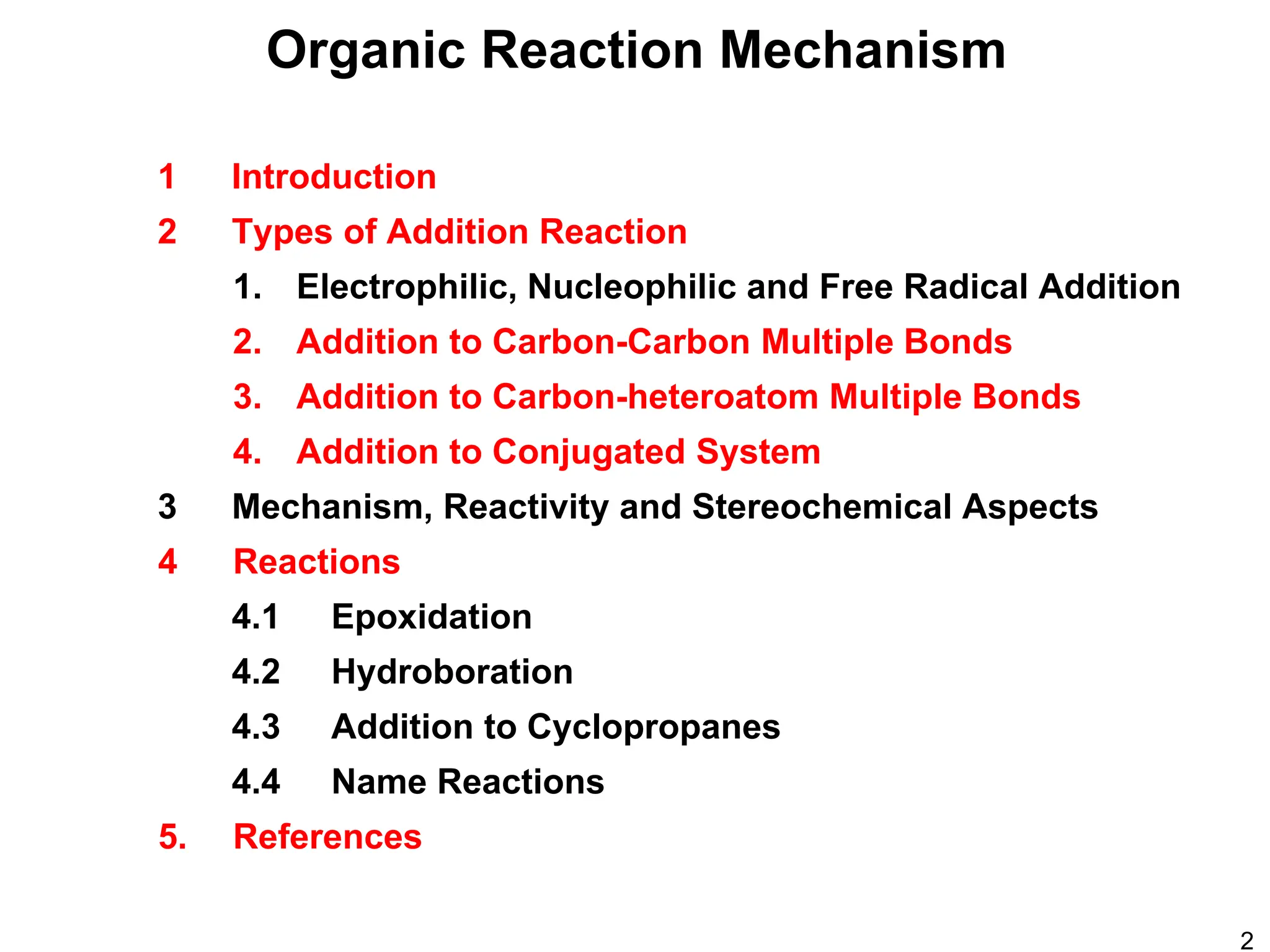 Msc Organic reaction mechanism and reaction | PPT