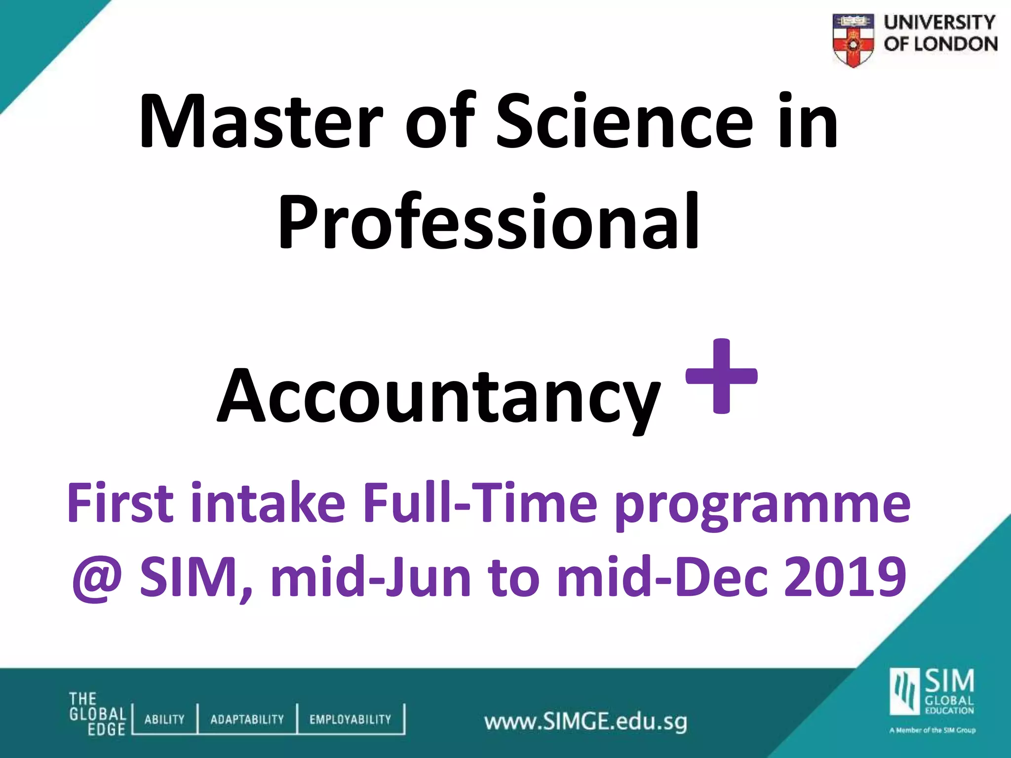 MSc in Professional Accountancy - University of London | PPTX