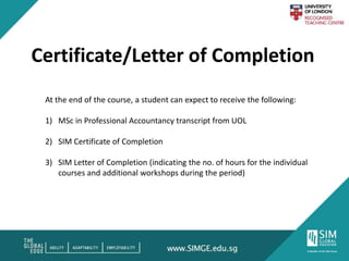 MSc in Professional Accountancy - University of London | PPTX