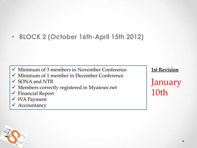 MSC Revision DATES | PPT