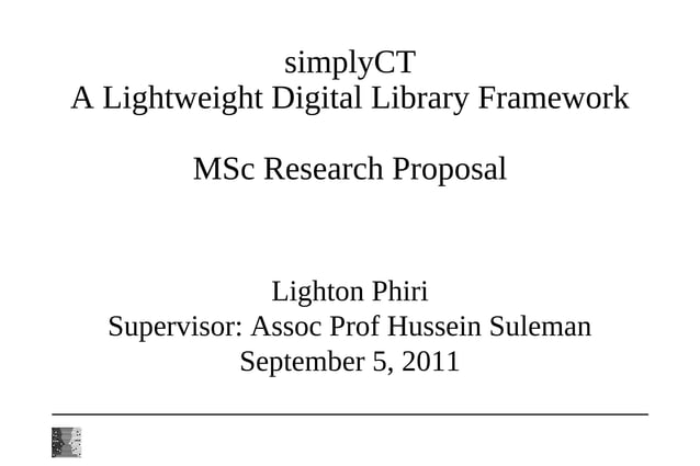 Msc Proposal Presentation | PDF