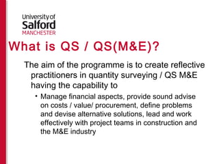 MSc Quantity Surveying | PPT