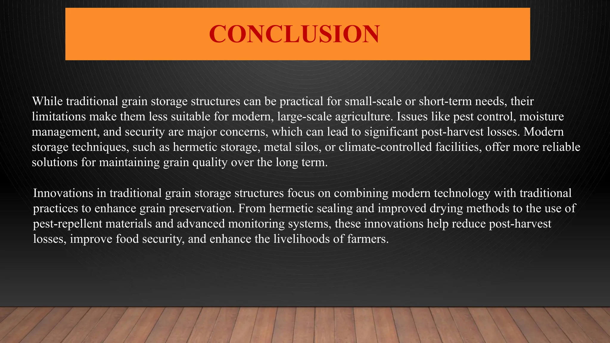 Traditional types of grain storage structures | PPTX