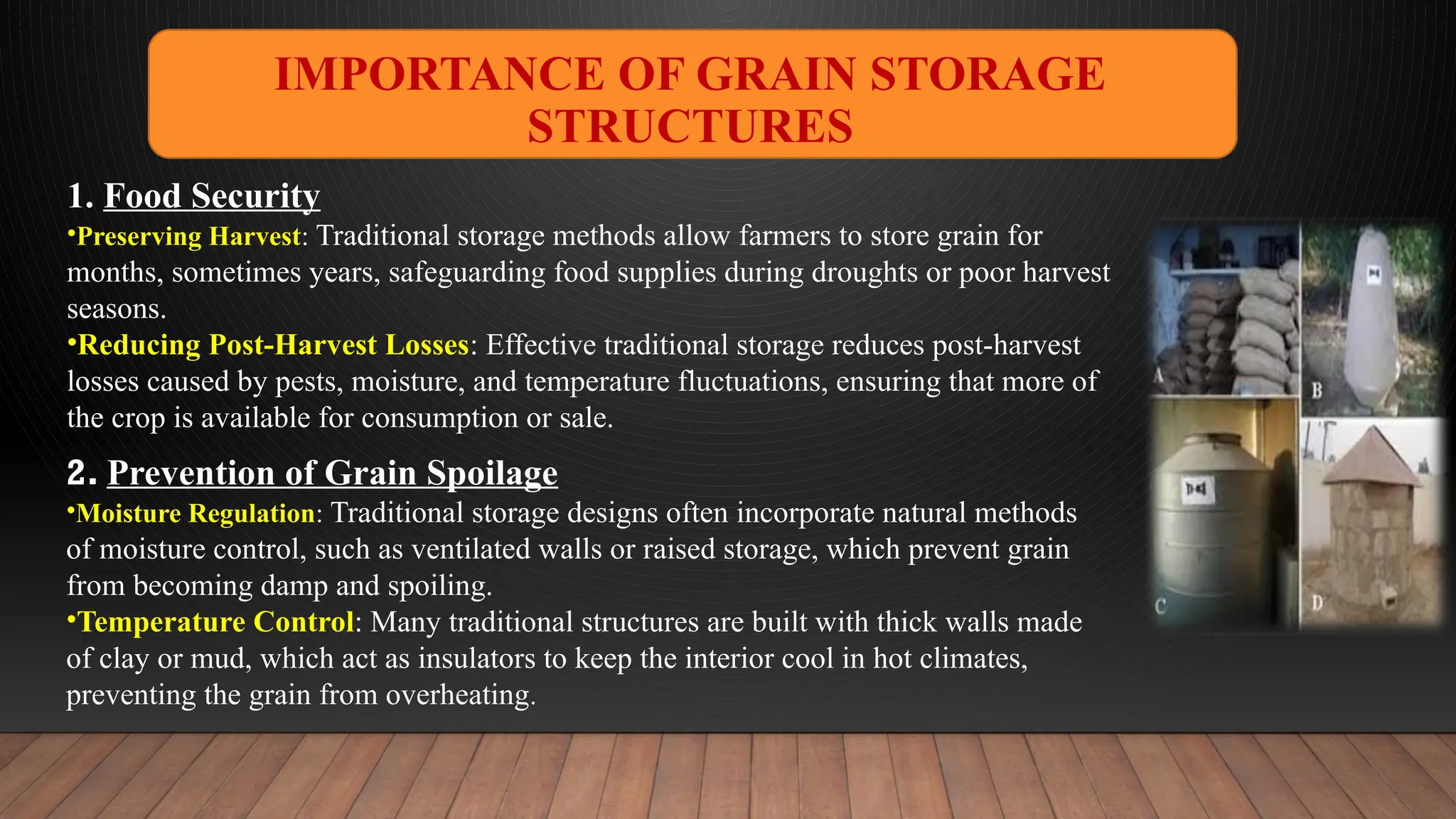 Traditional types of grain storage structures | PPTX