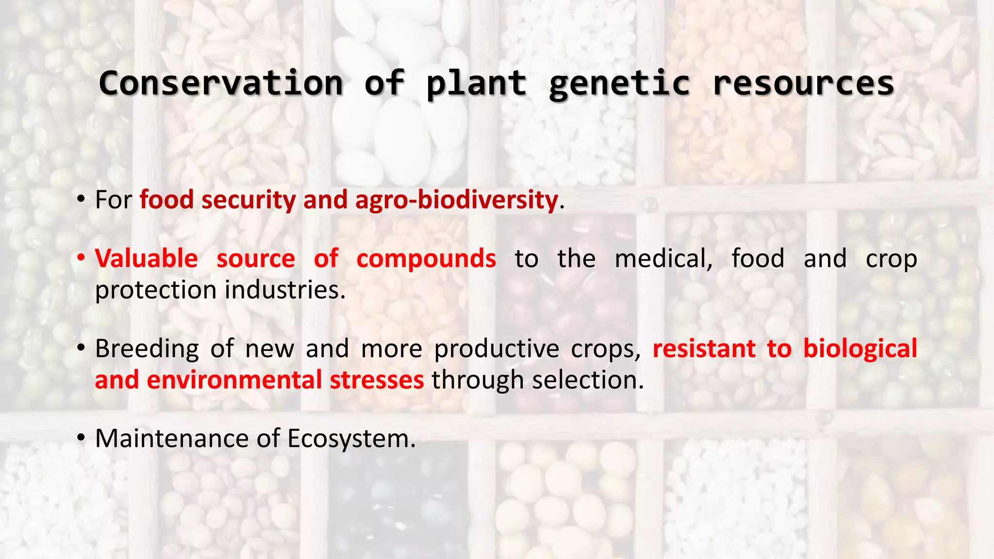 GERMPLASM CONSERVATION: CONSERVING DIVERSITY | PPTX