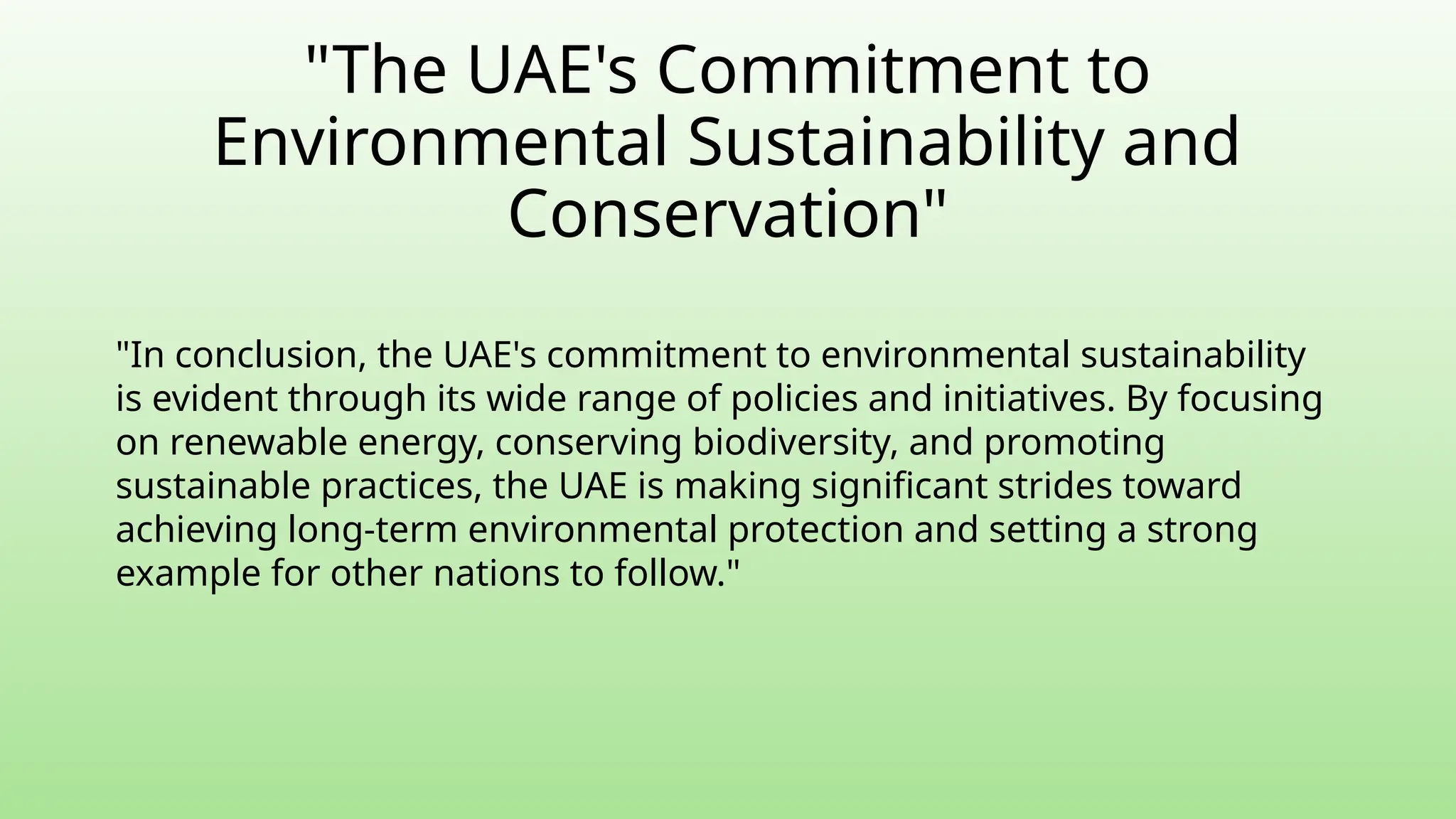 Environmental Conservation Efforts in the UAE | PPTX