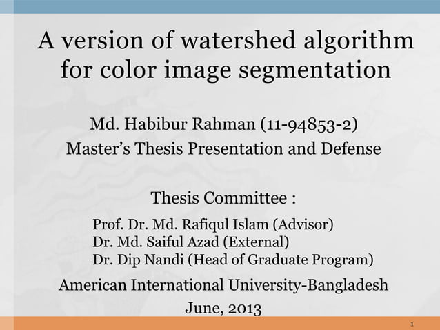 A version of watershed algorithm for color image segmentation | PDF | Photo Editing Software ...