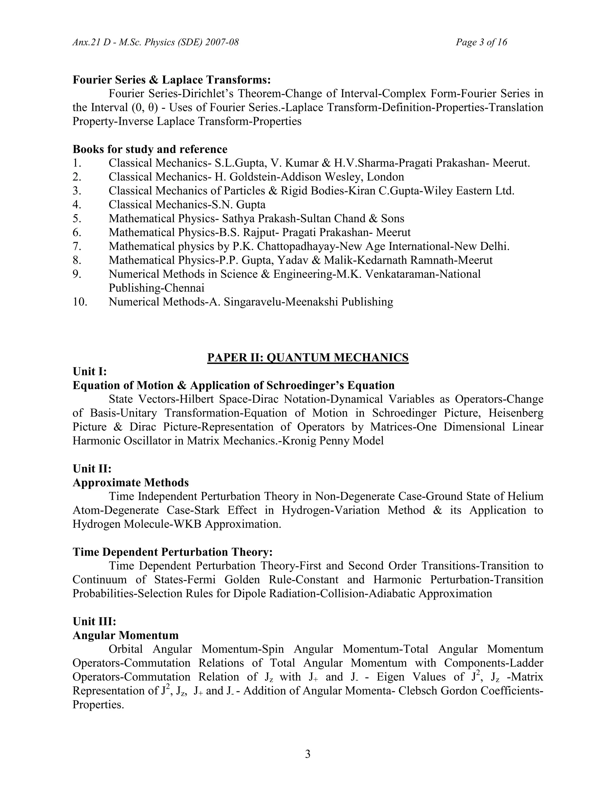 Msc syllabus Bharathiar university | PDF