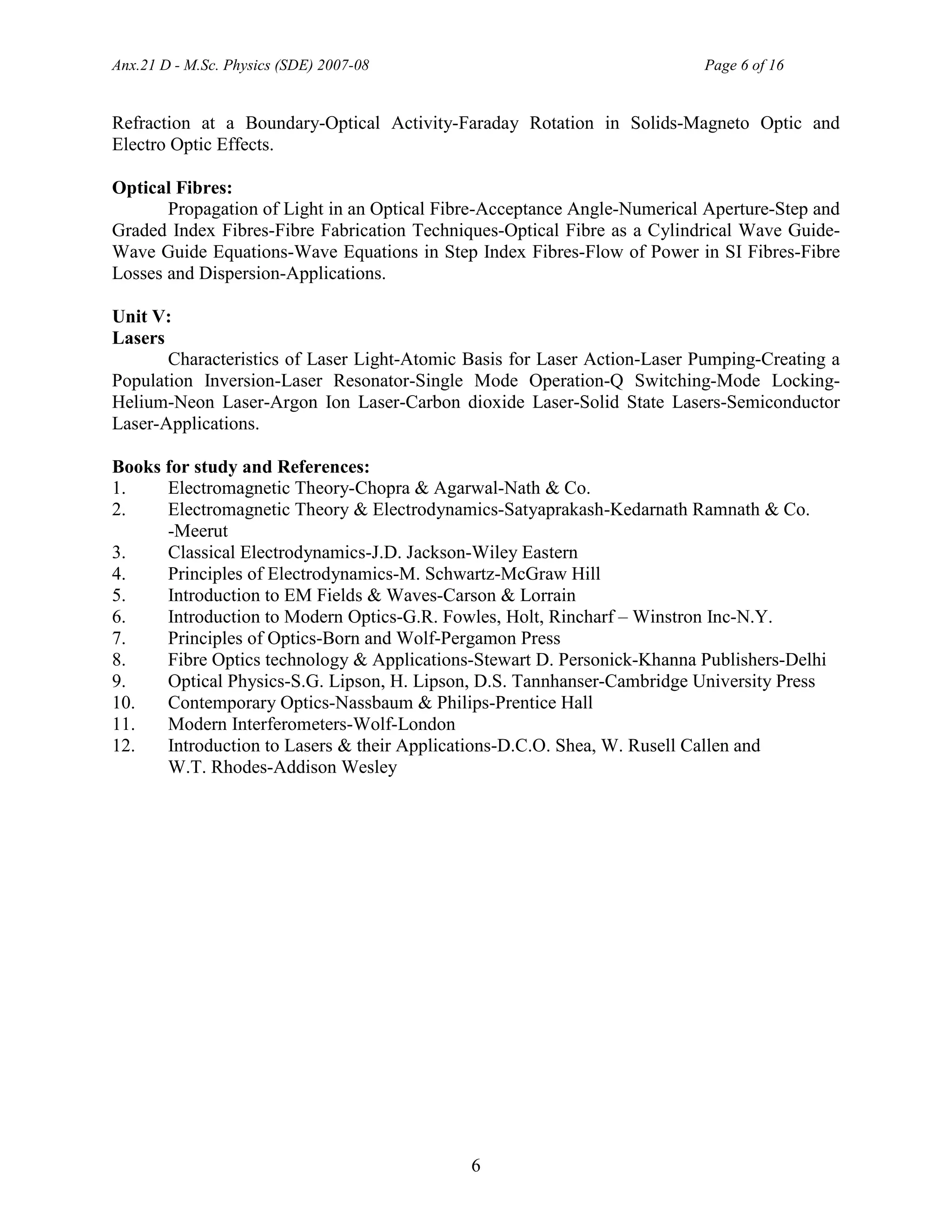 Msc syllabus Bharathiar university | PDF