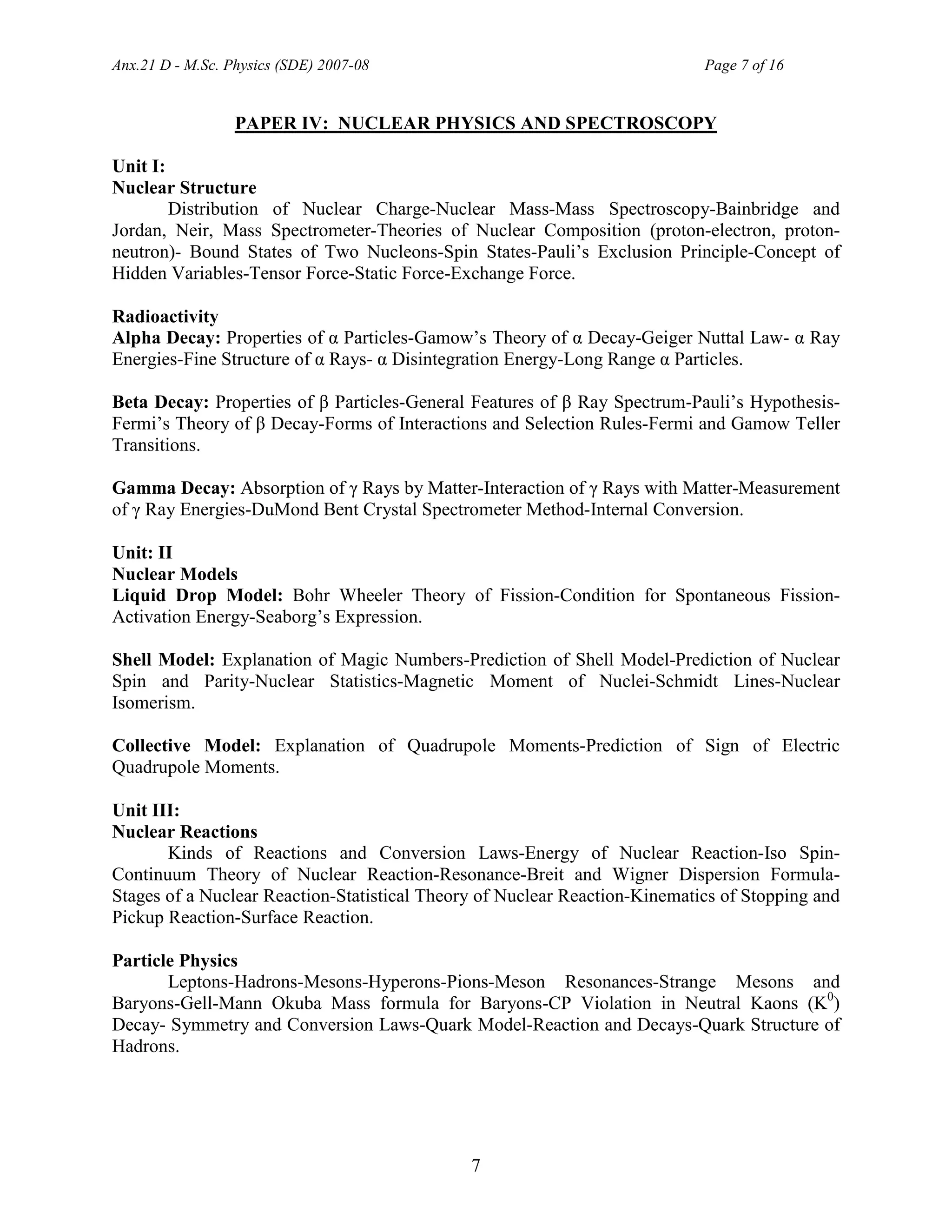 Msc syllabus Bharathiar university | PDF