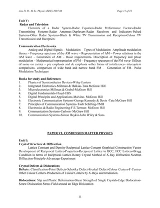 Msc syllabus Bharathiar university | PDF