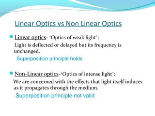 non linear optics | PPT