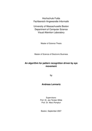 Master Thesis - Algorithm for pattern recognition | PDF