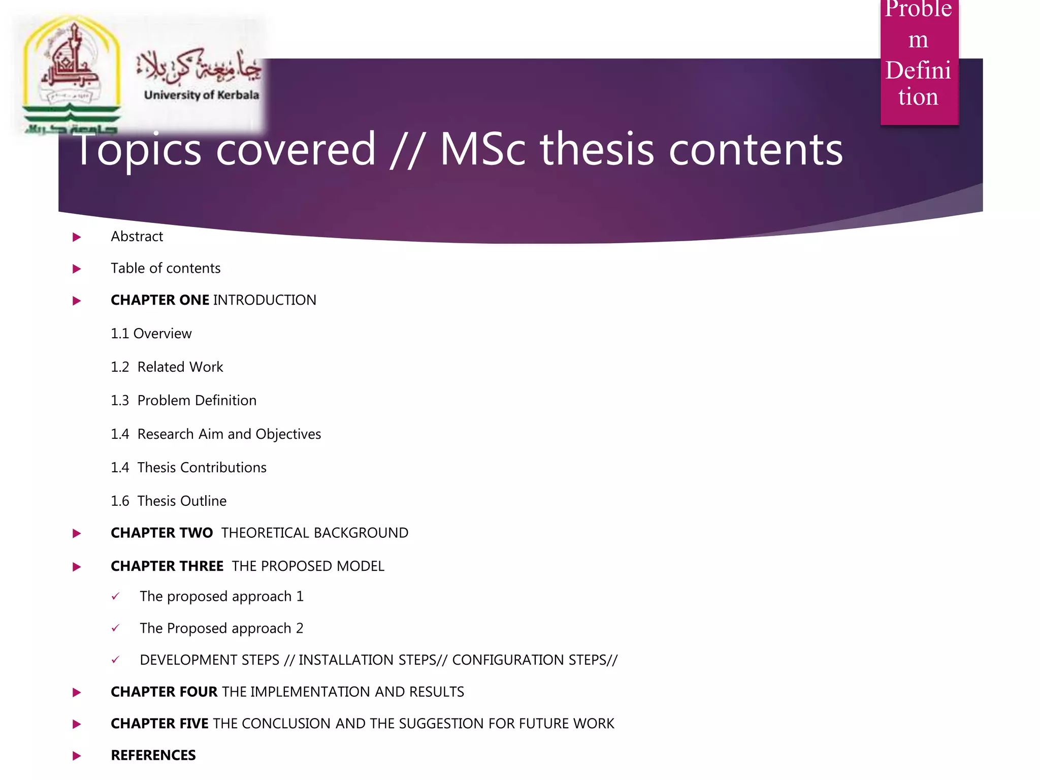 MSc thesis organization | PPTX