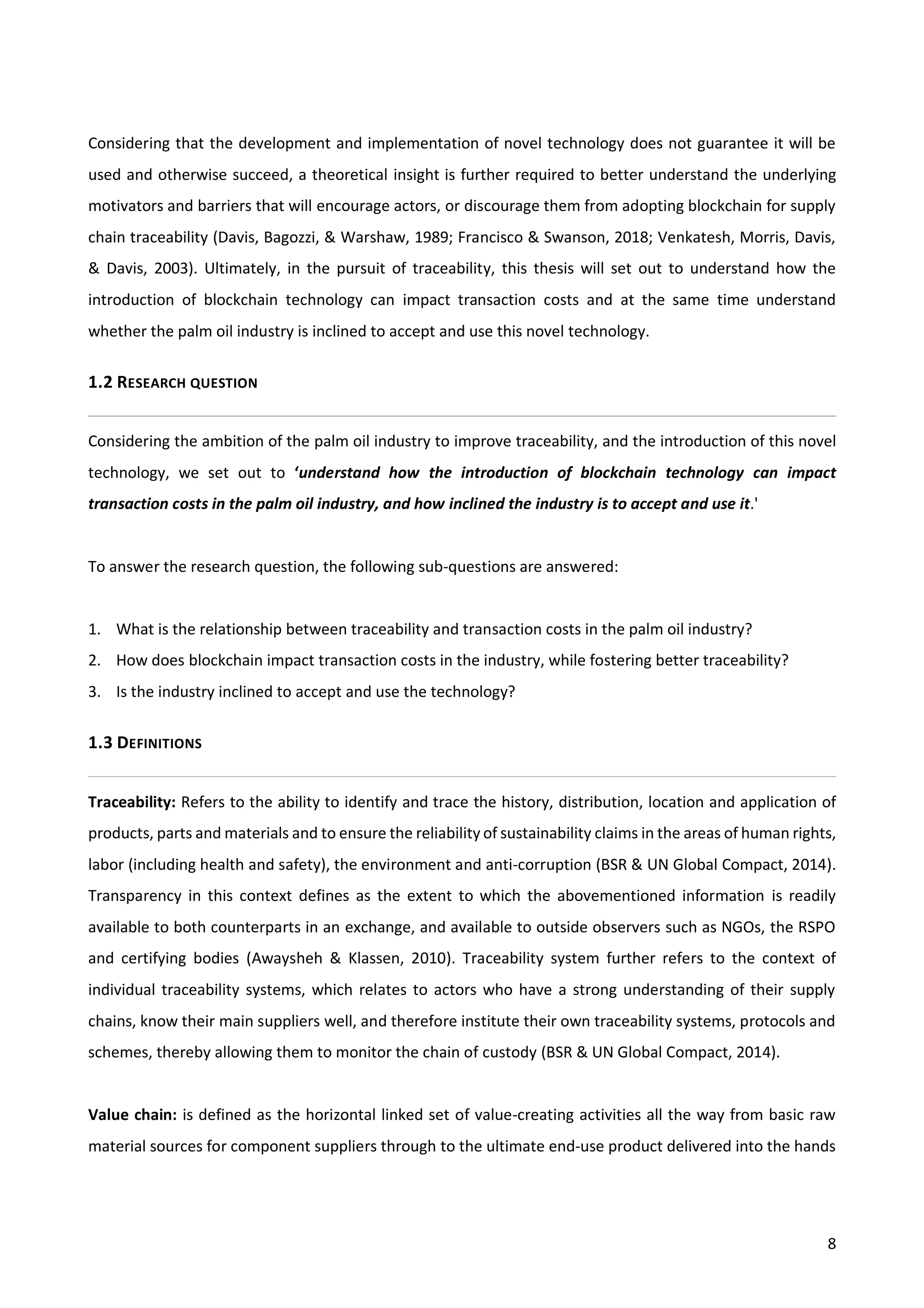 MSc thesis "Traceability & Blockchain Technology" | PDF