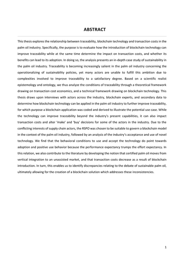 MSc thesis "Traceability & Blockchain Technology" | PDF