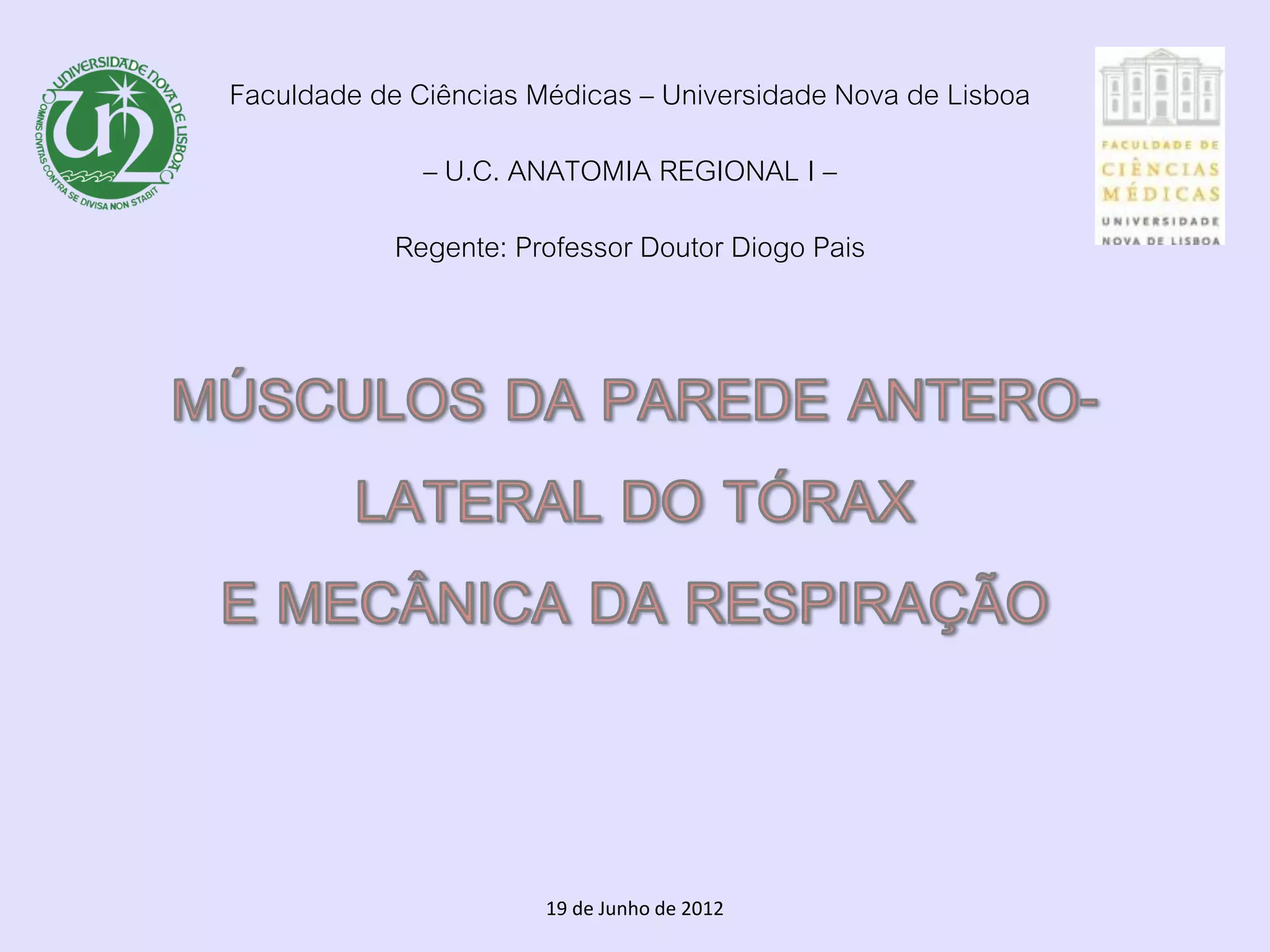 Músculos da parede antero lateral do tórax | PDF