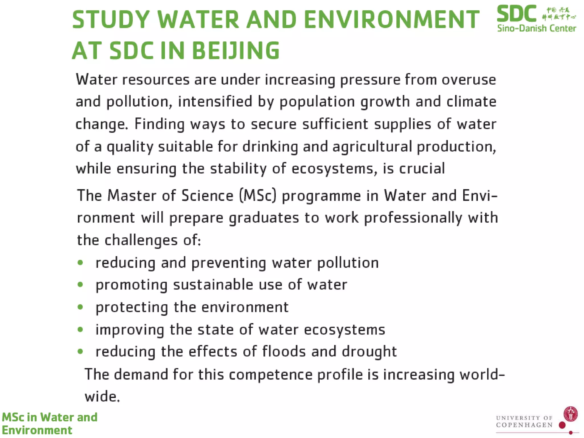 MSc Water & Environment | PPTX