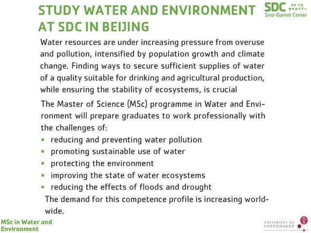 MSc Water & Environment | PPT