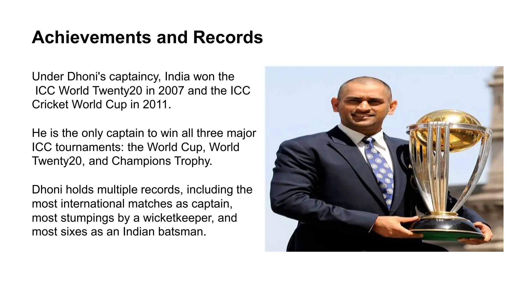 presentation on Mahendra Singh Dhoni (THALA) | PPTX